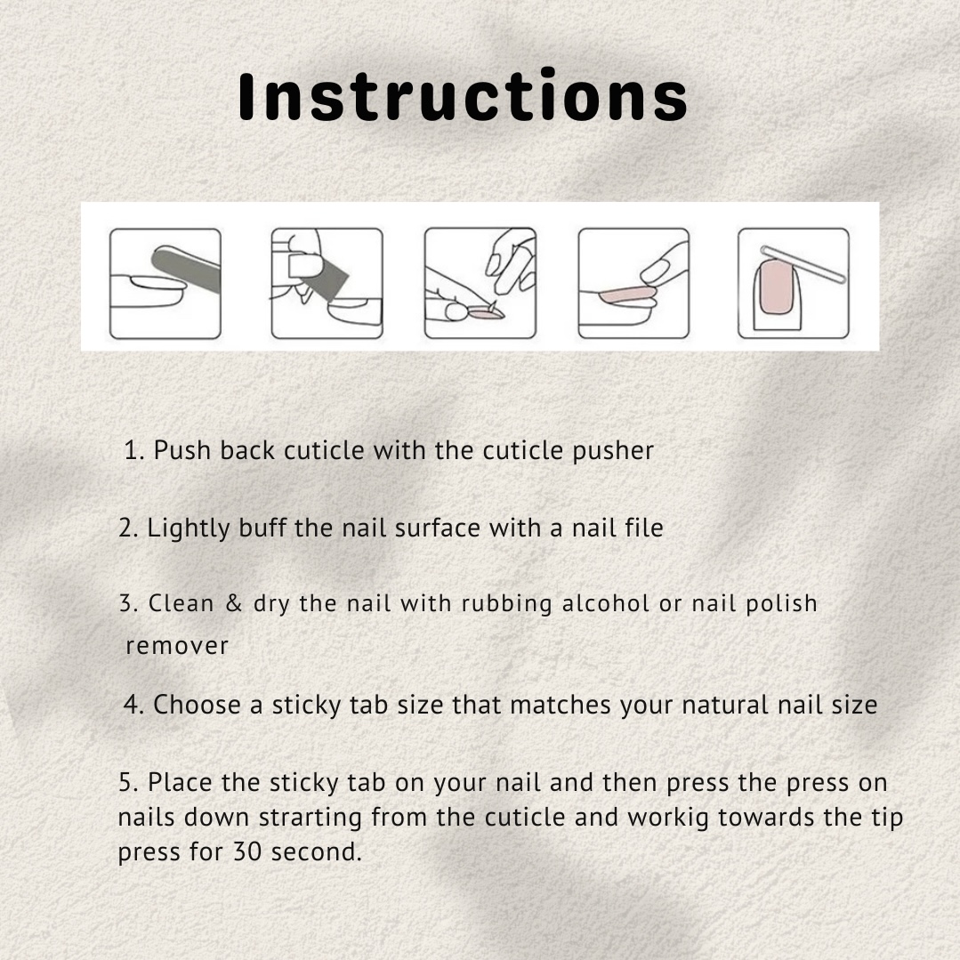 Short nude floral pattern press on nails – lumeistudio