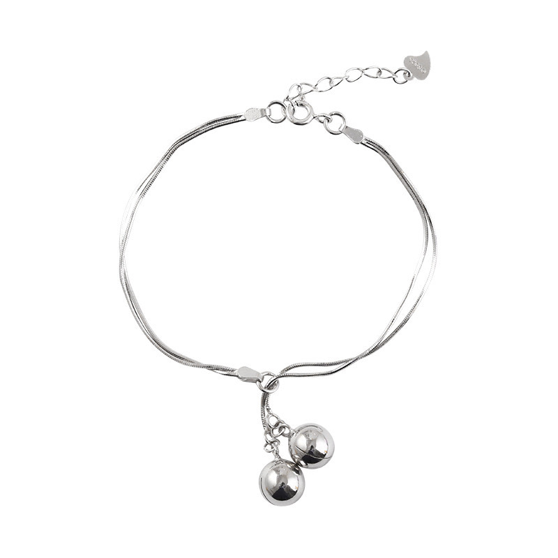 Double sterling silver bracelet with bells – lumeistudio