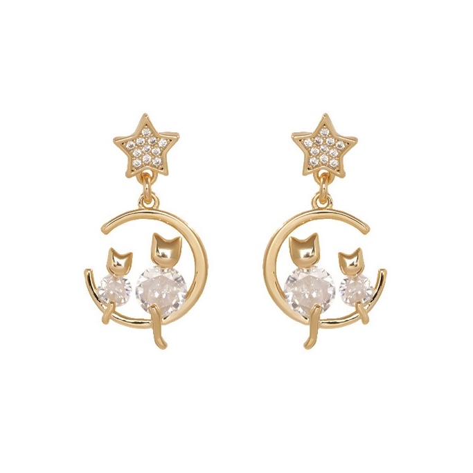 Cat zircon earrings – lumeistudio